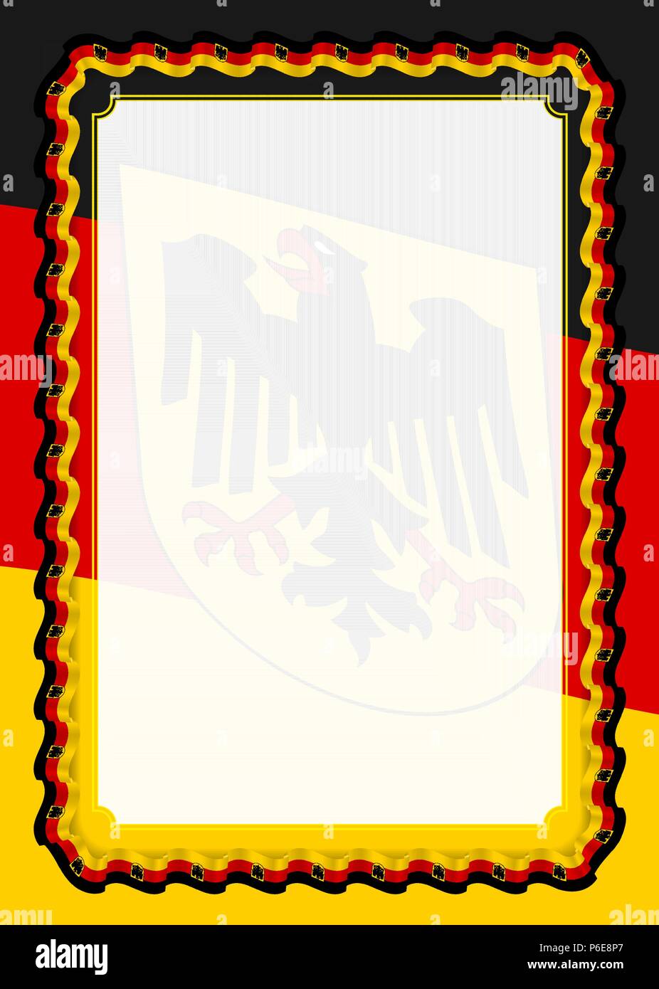 Frame and border of ribbon with Germany flag, template elements for ...