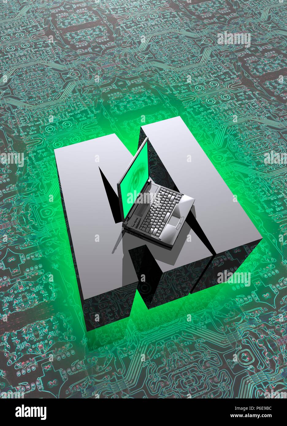 AI and laptop, conceptual illustration Stock Photo - Alamy