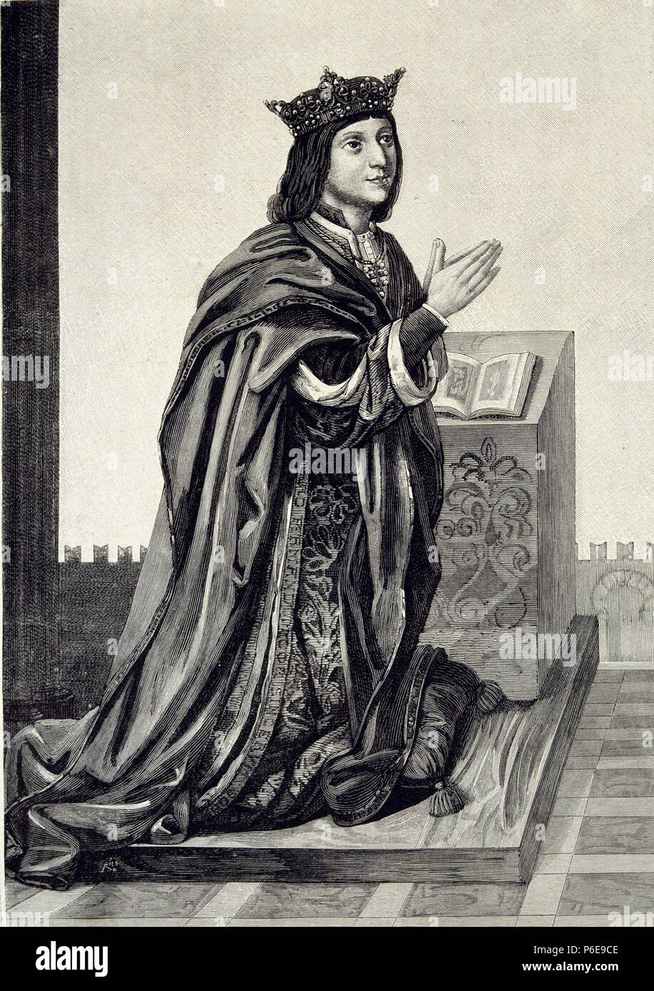 REYES CATOLICOS. FERNANDO II DE ARAGON. GRABADO SACADO DE UN CUADRO ...
