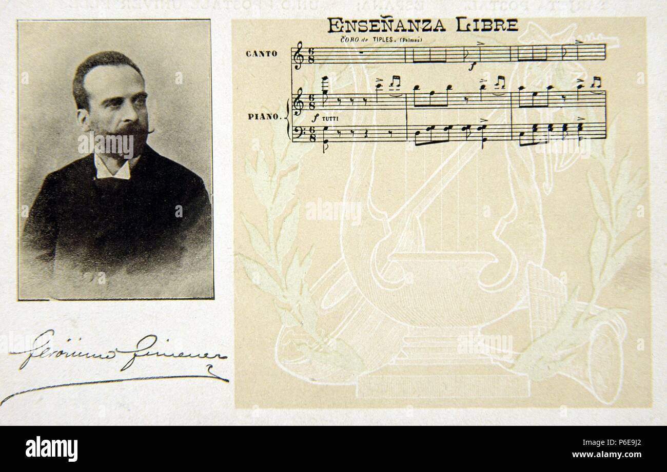 JIMENEZ, JERONIMO. COMPOSITOR ESPAÑOL. SEVILLA 1854-1923. PARTITURA DE ...