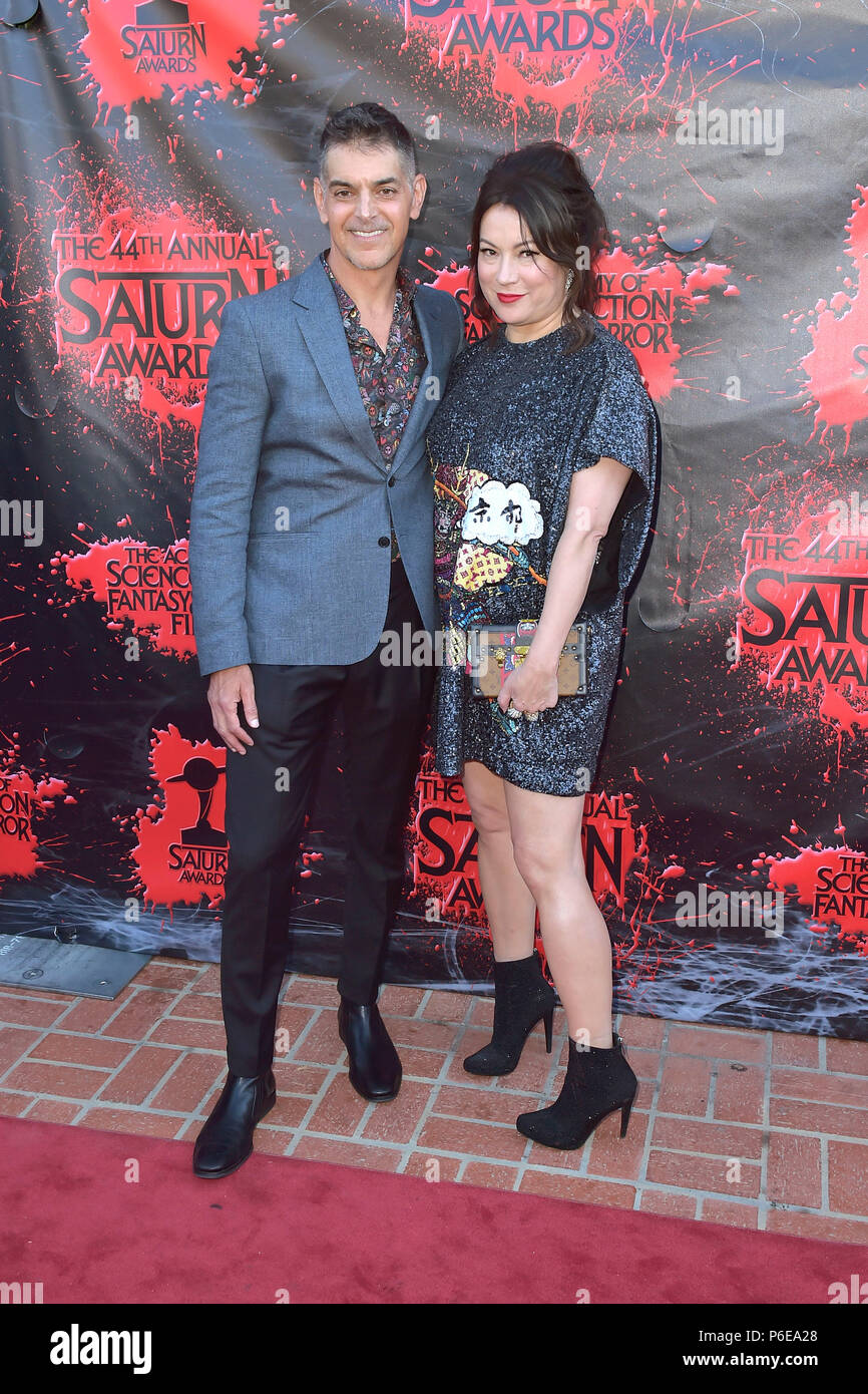 Don Mancini and Jennifer Tilly attending the 44th Annual Saturn Awards ...