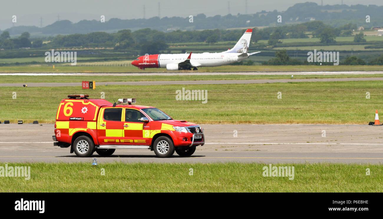 A fire truck from the airport fire service at Cardiff wales Airport ...