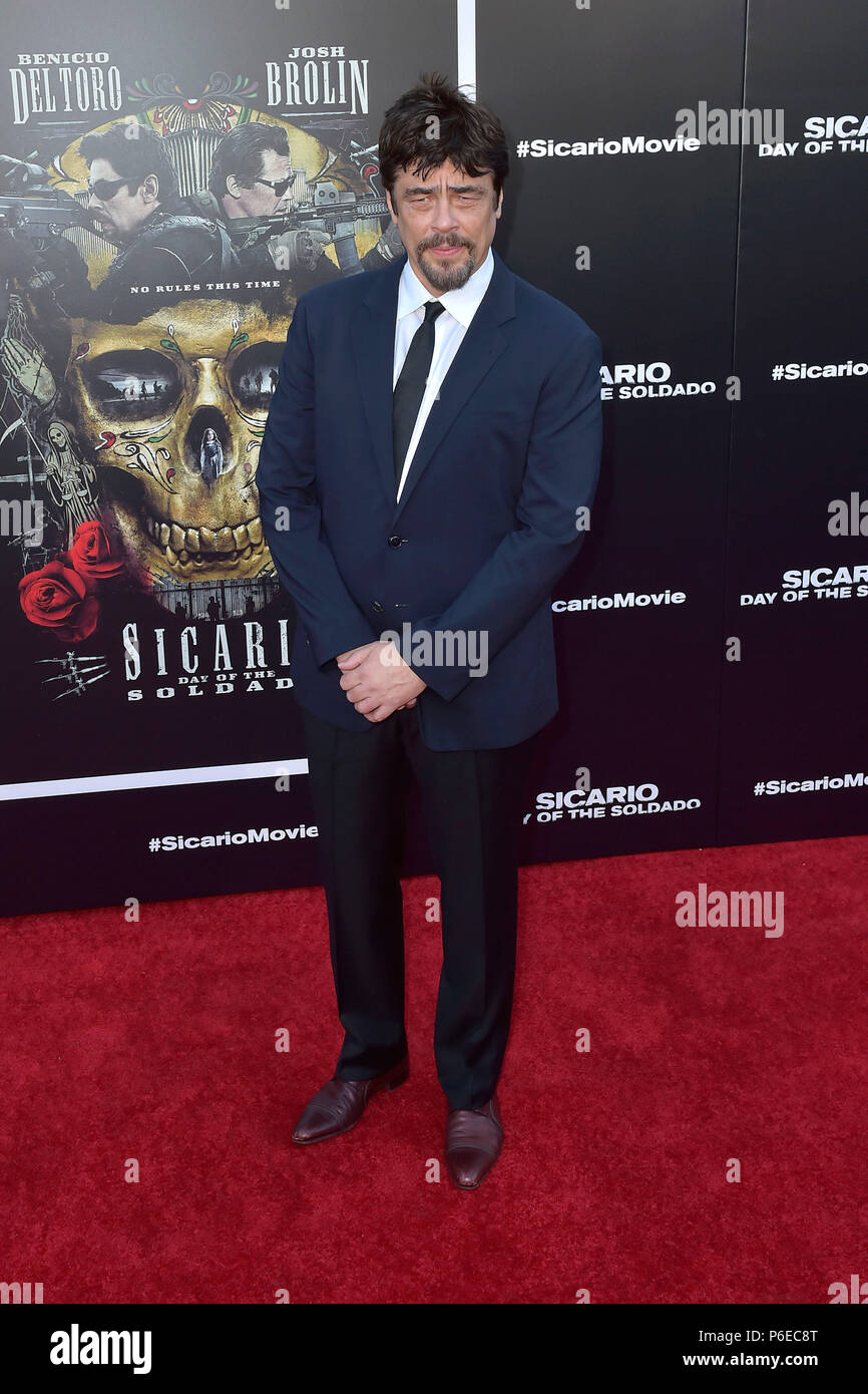 Benicio del Toro attending the 'Sicario: Day of the Soldado' premiere ...