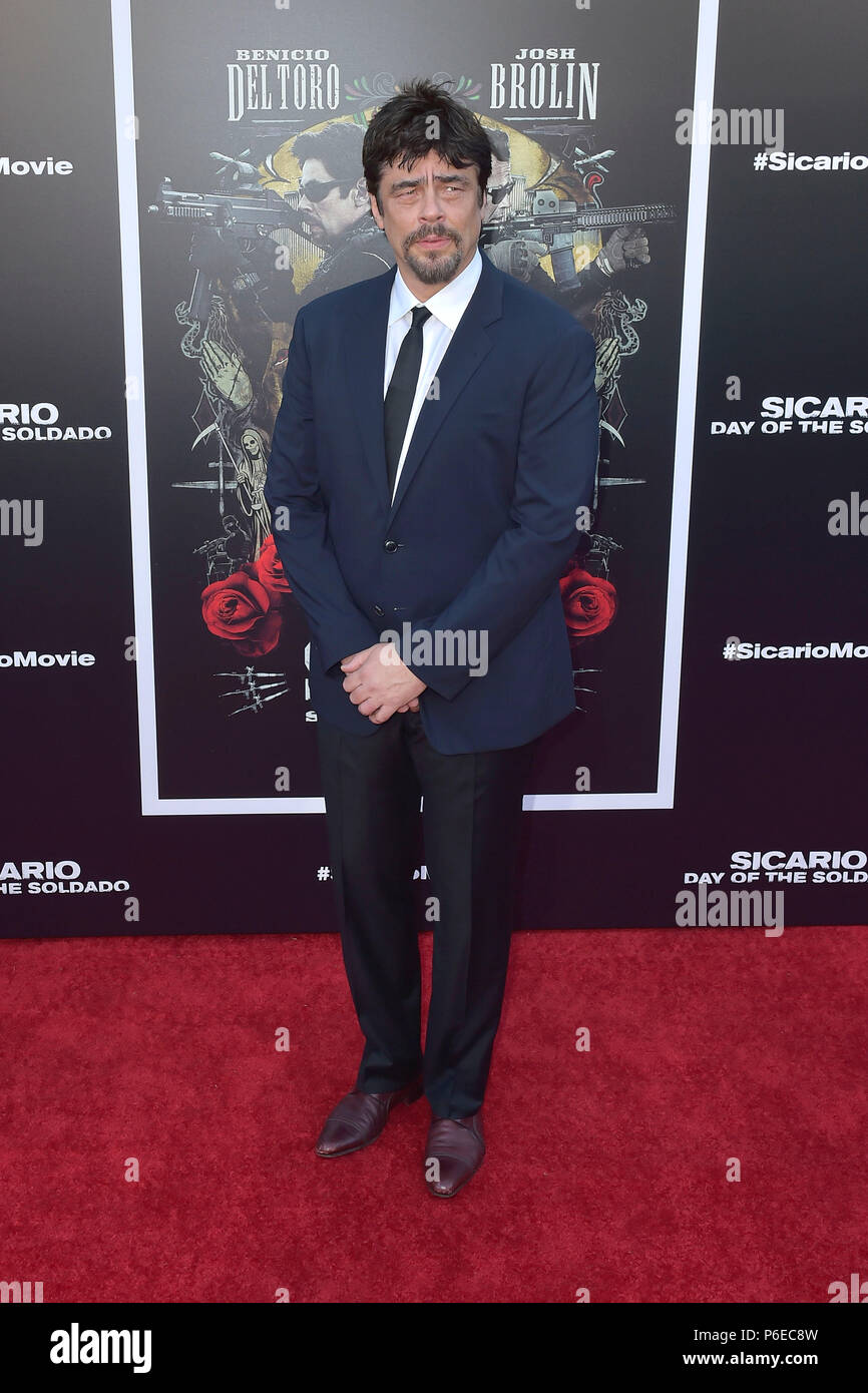 Benicio del Toro attending the 'Sicario: Day of the Soldado' premiere ...