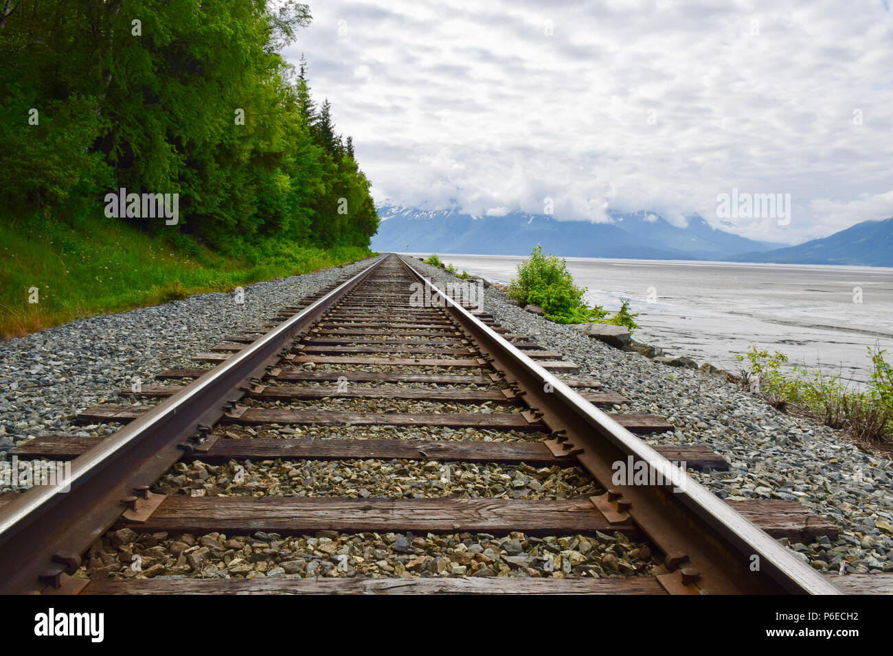 My path image. Railroad in Alaska Stock Photo - Alamy