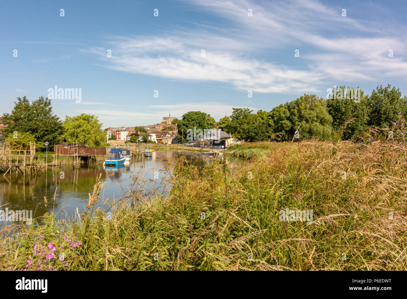 The River Arun leading to Arundel town centre - Arundel, West Sussex ...