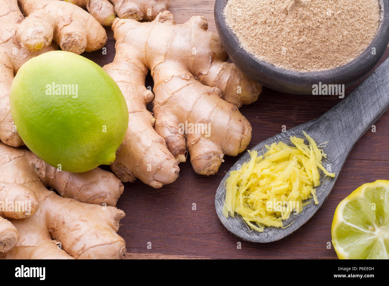 Ginger roots powder detail hi-res stock photography and images - Alamy