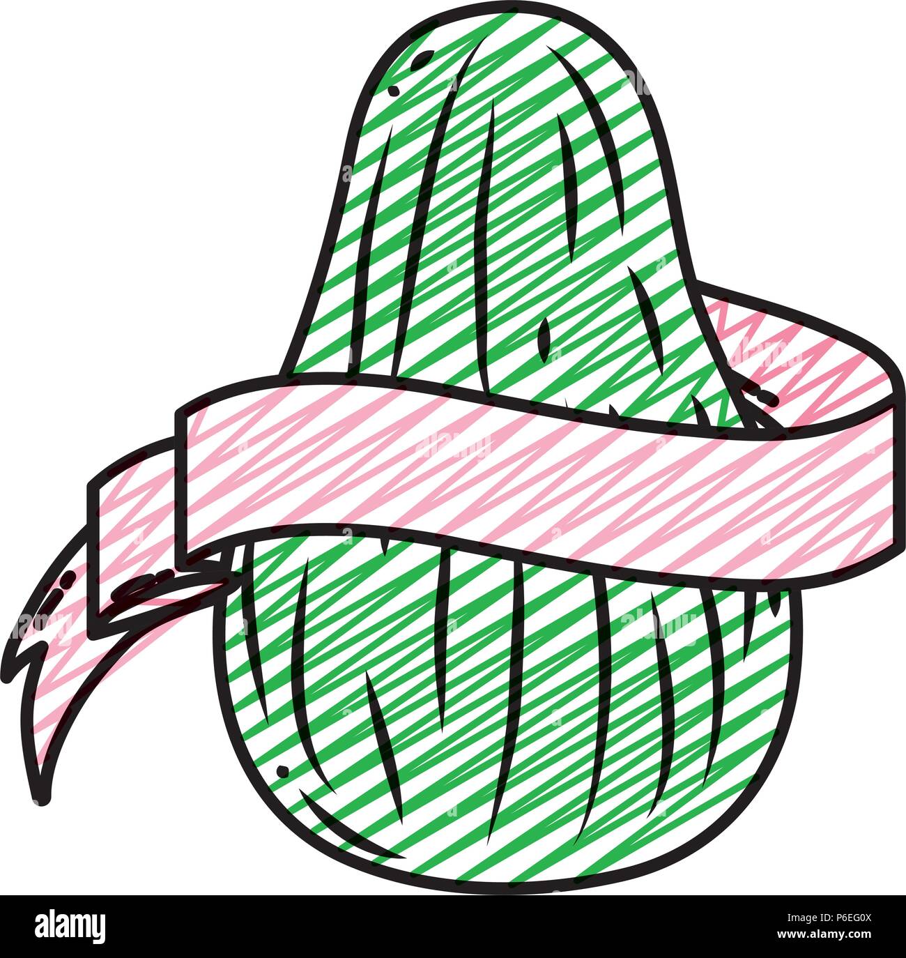 doodle delicious avocado fruit and ribbon decoration vector ...