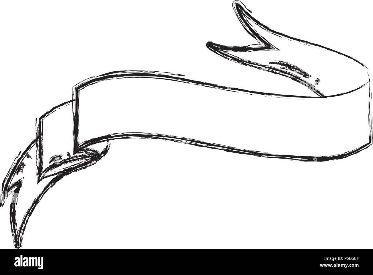 grunge art ribbon style decoration object vector illustration Stock ...