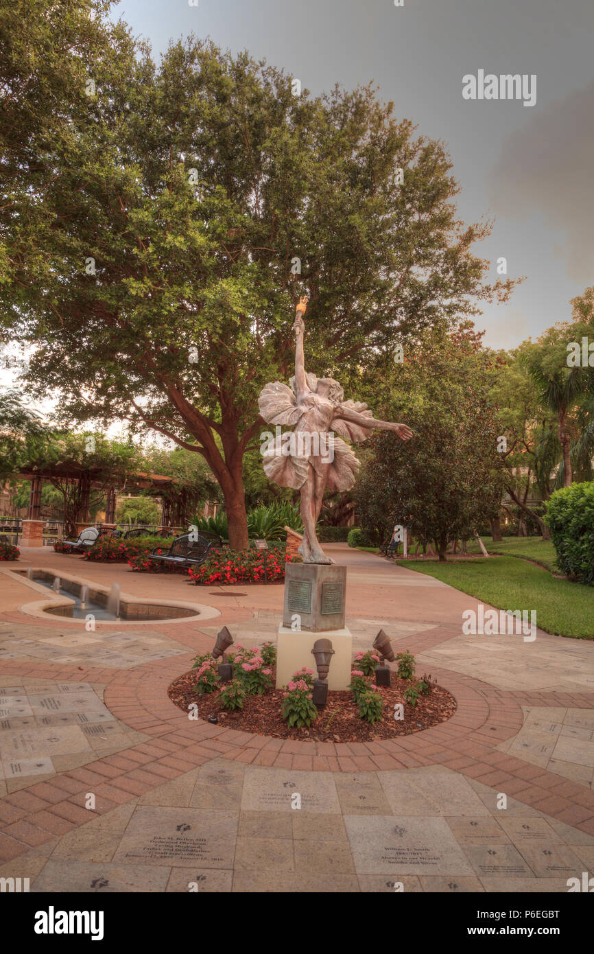 Naples, Florida, USA – June 24, 2018: Statue called Bloom by artist ...