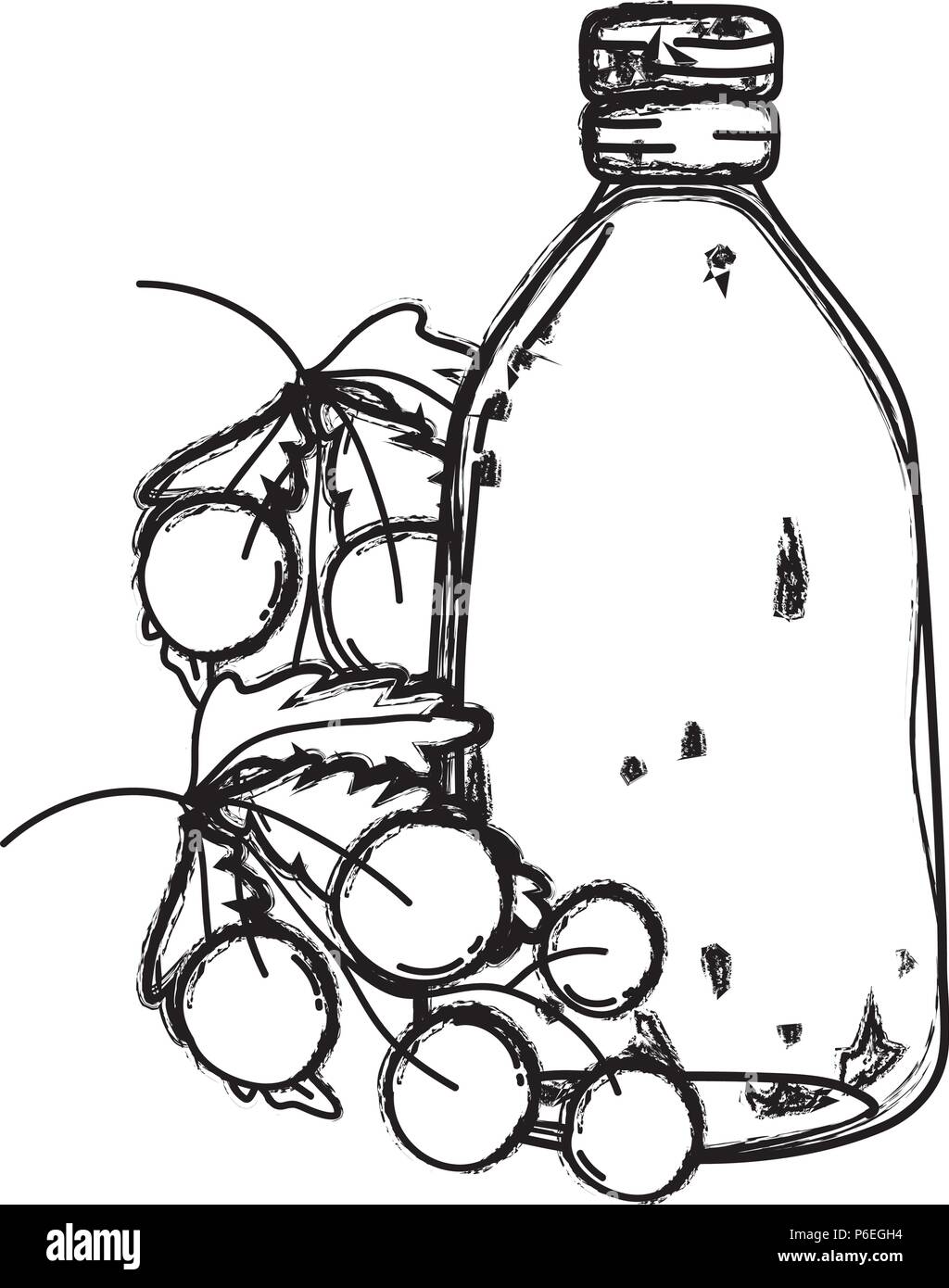 grunge delicious grapes fruit and juice jar vector illustration Stock Vector Image & Art - Alamy