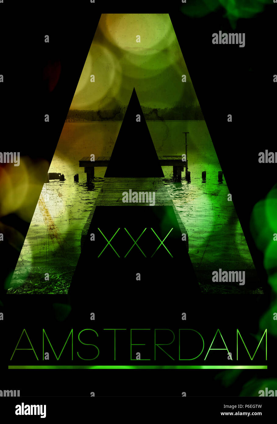 Amsterdam poster design Stock Photo - Alamy