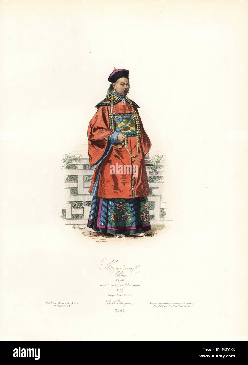 Chinese mandarin, 18th century, after a Chinese artist. Handcoloured ...