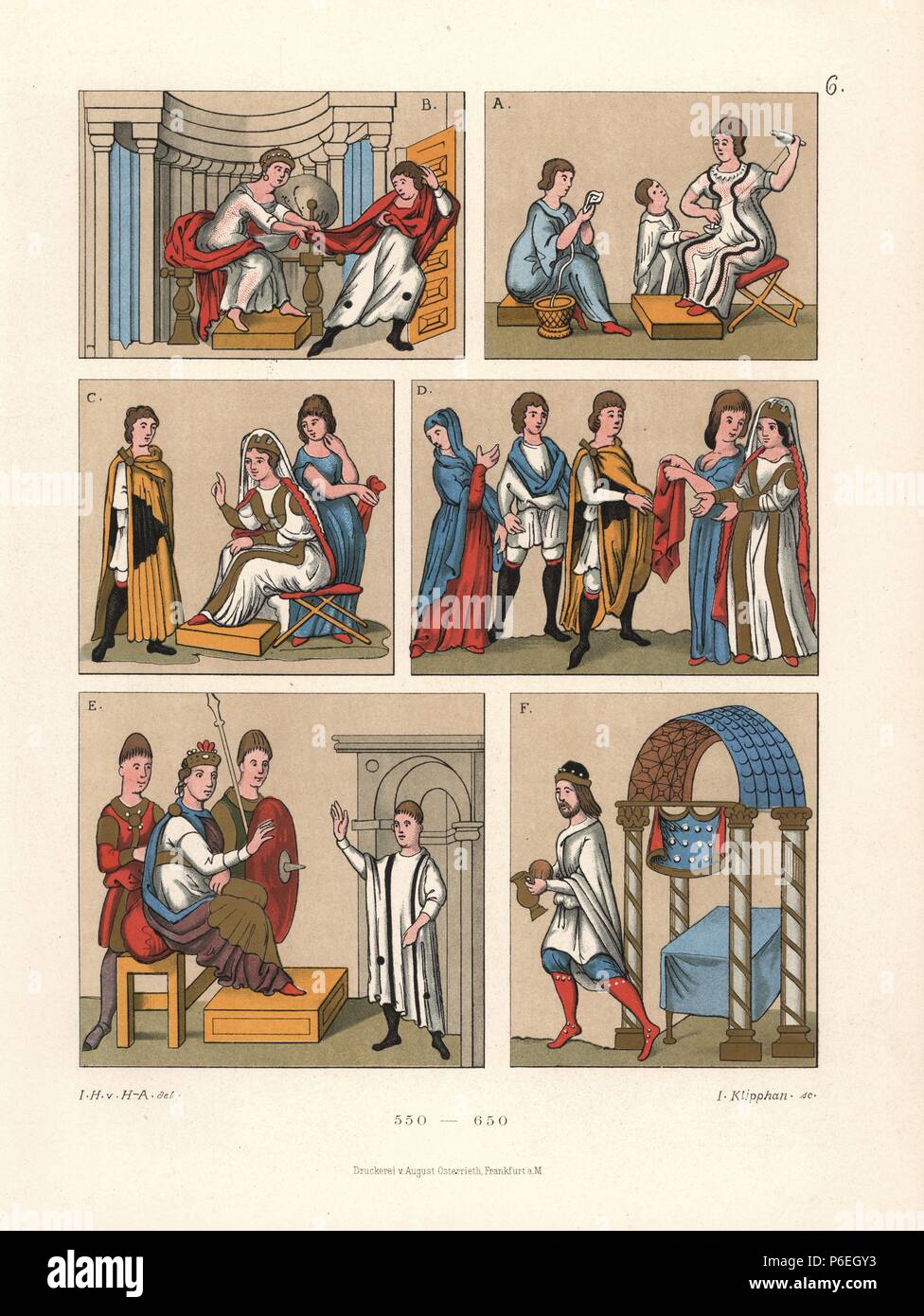 Six scenes with Joseph and Potiphar from the Old Testament taken from a ...