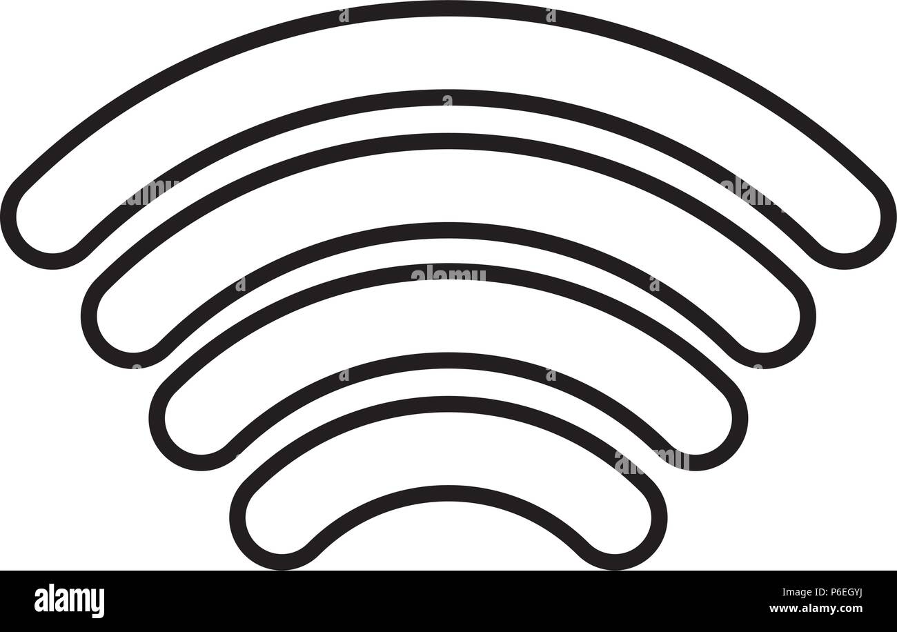line digital wifi signal connection technology vector illustration ...