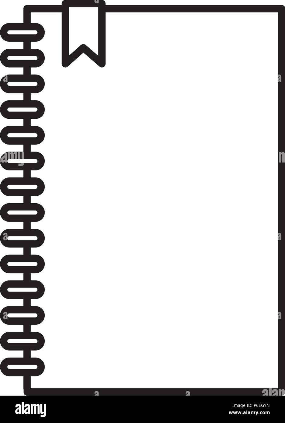 line notebook study utensil object style vector illustration Stock ...