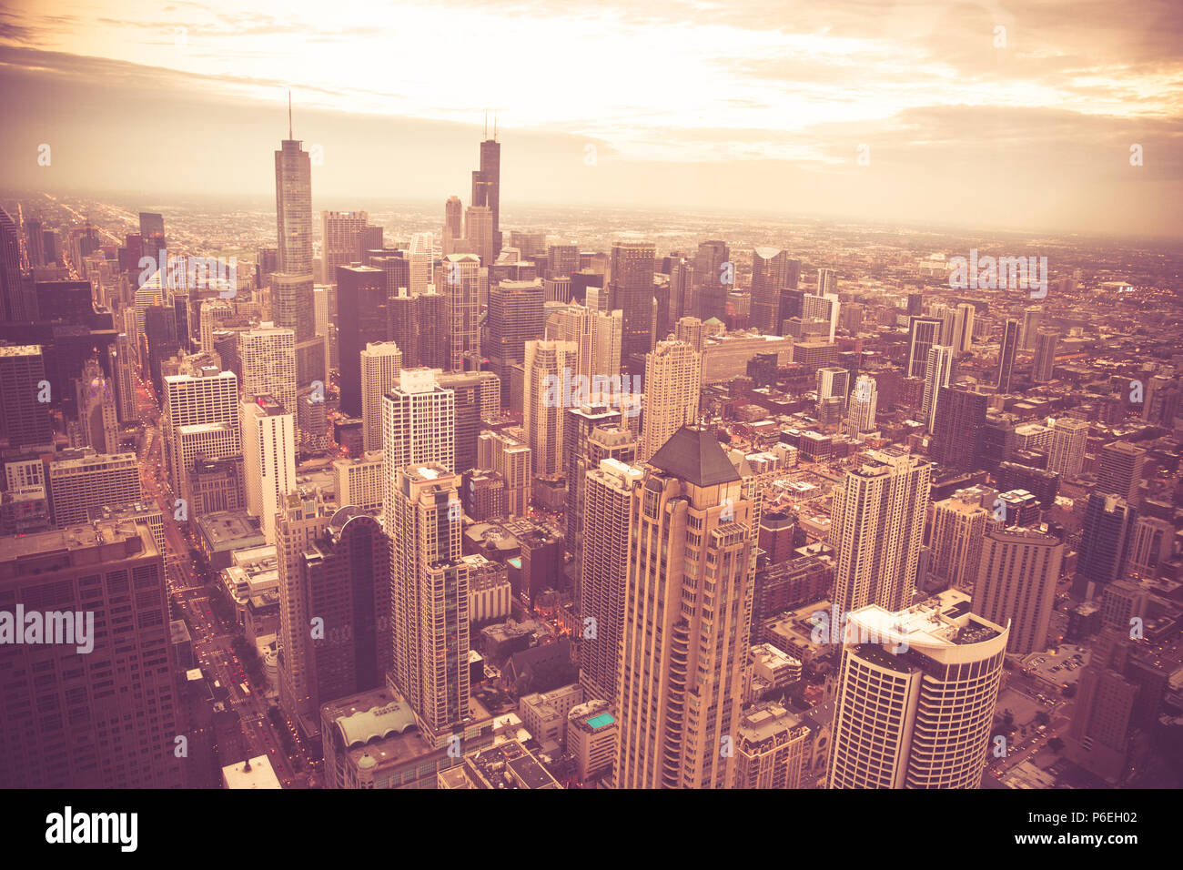 Vintage chicago aerial hi-res stock photography and images - Alamy