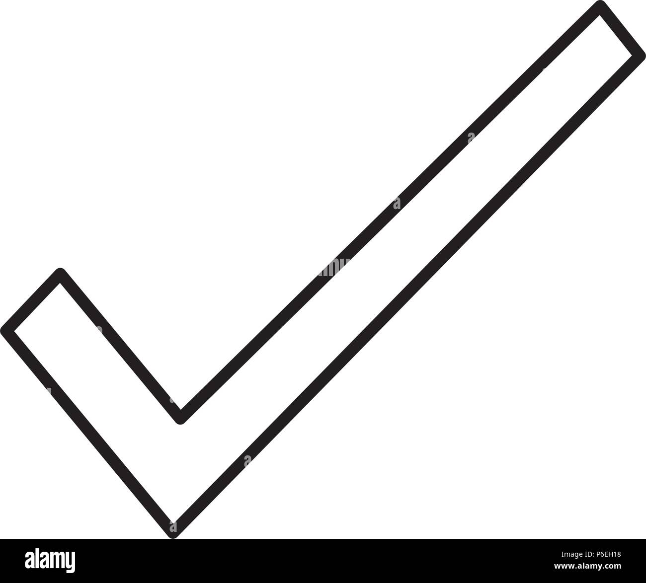 line good check symbol to correct choice vector illustration Stock ...