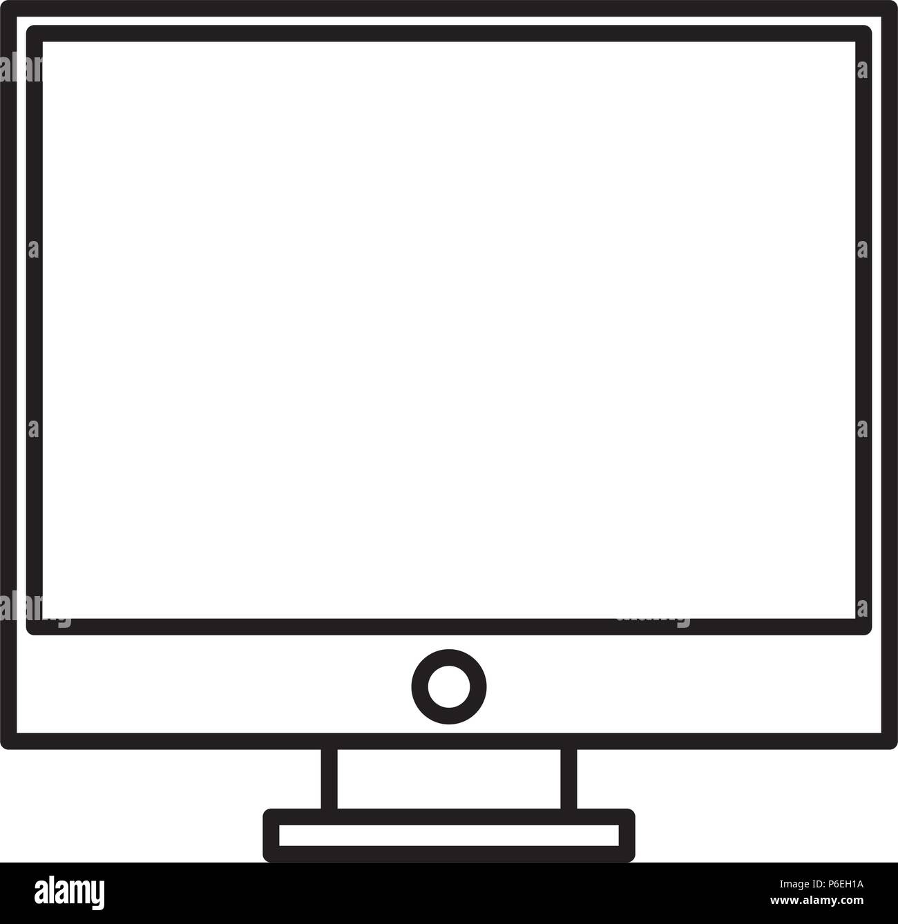 line electronic screen computer service technology vector illustration ...