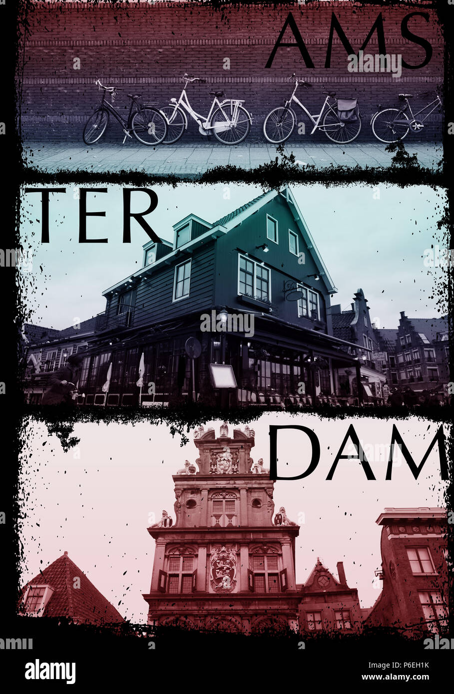 Amsterdam poster design Stock Photo - Alamy