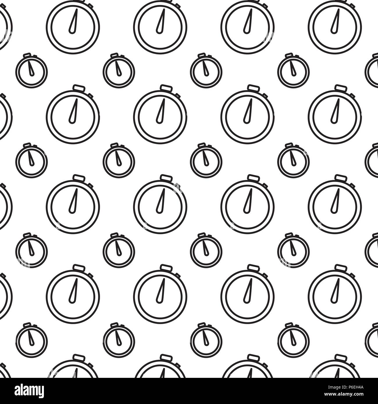 line chronometer measure time object background vector illustration ...