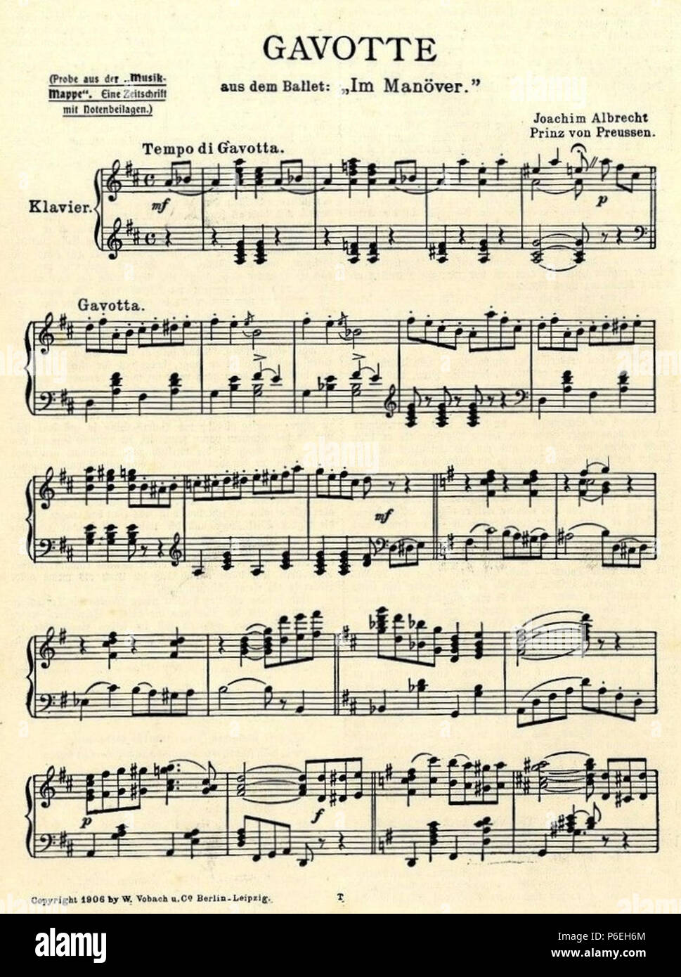 49 Gavotte aus dem Ballet 'Im Manöver', 1906 Stock Photo - Alamy