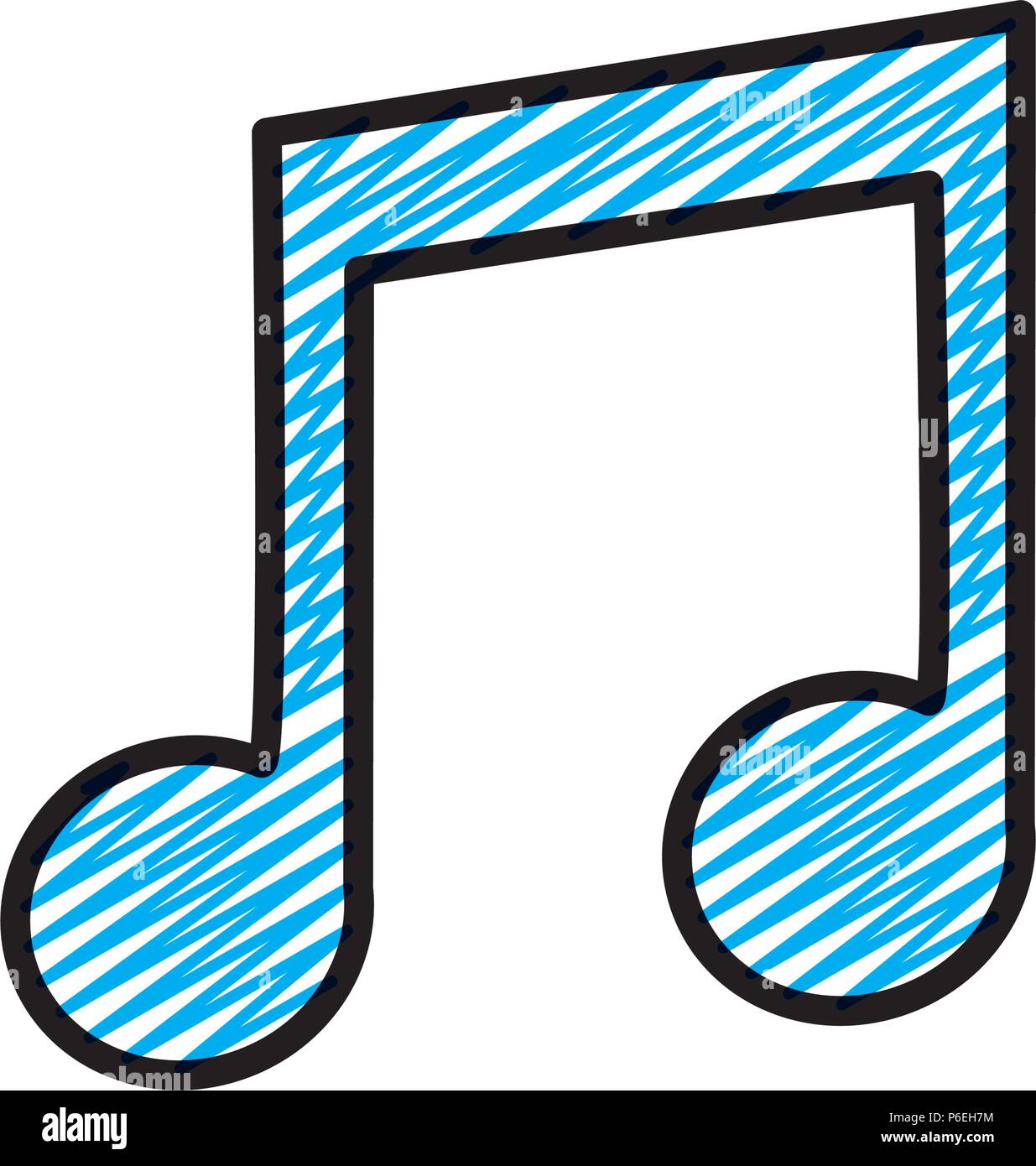 doodle beam note rhythm musical sign vector illustration Stock Vector ...