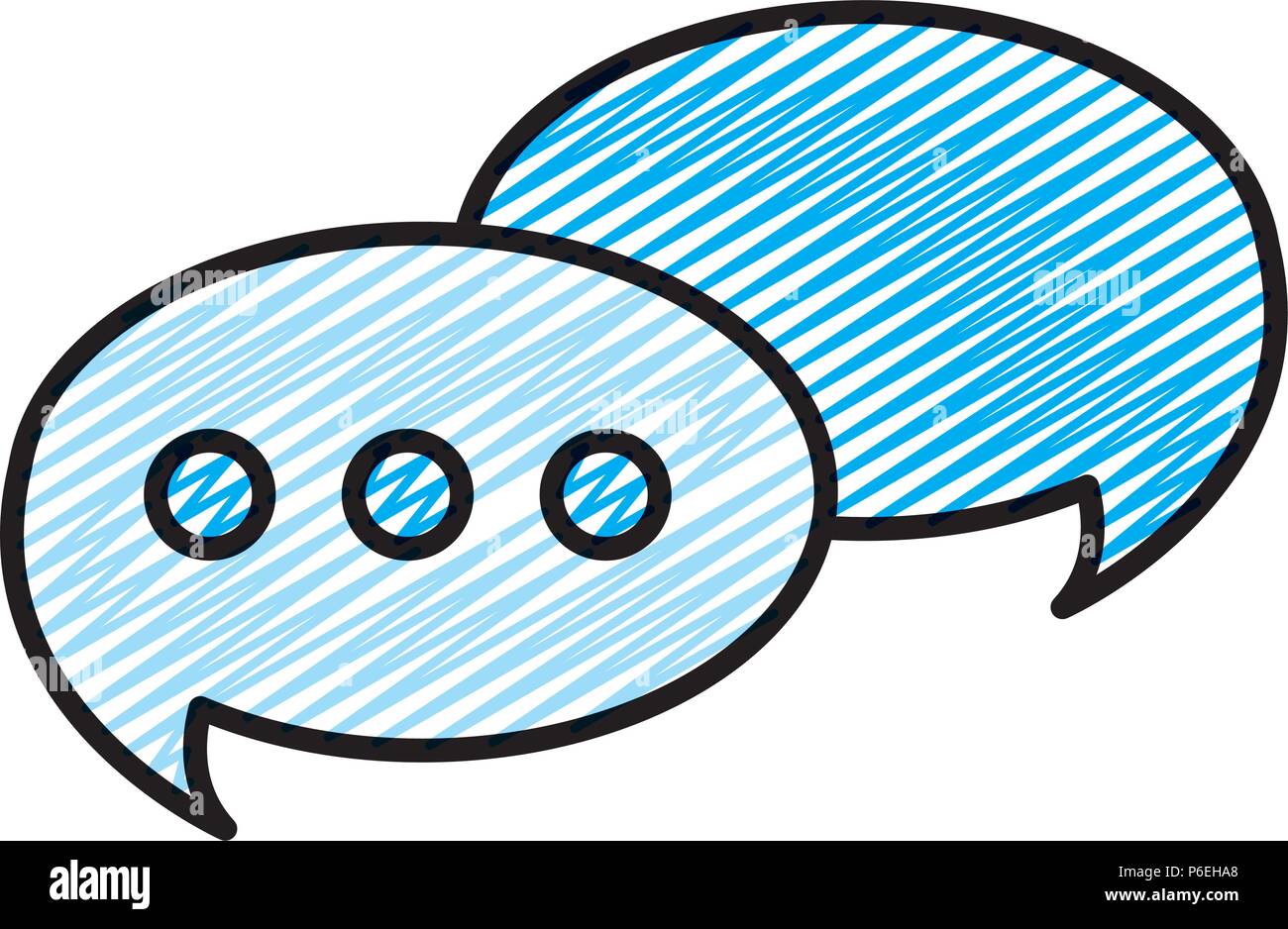 doodle chat bubbles tect communication message vector illustration ...