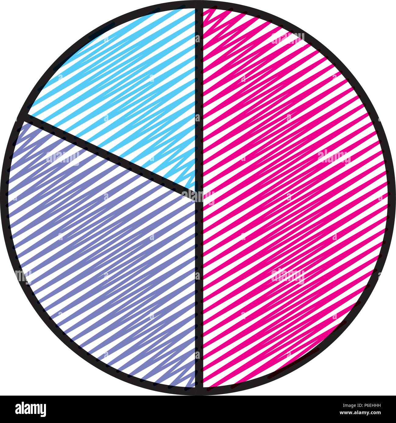 doodle circle statistics graphic diagram data vector illustration Stock ...