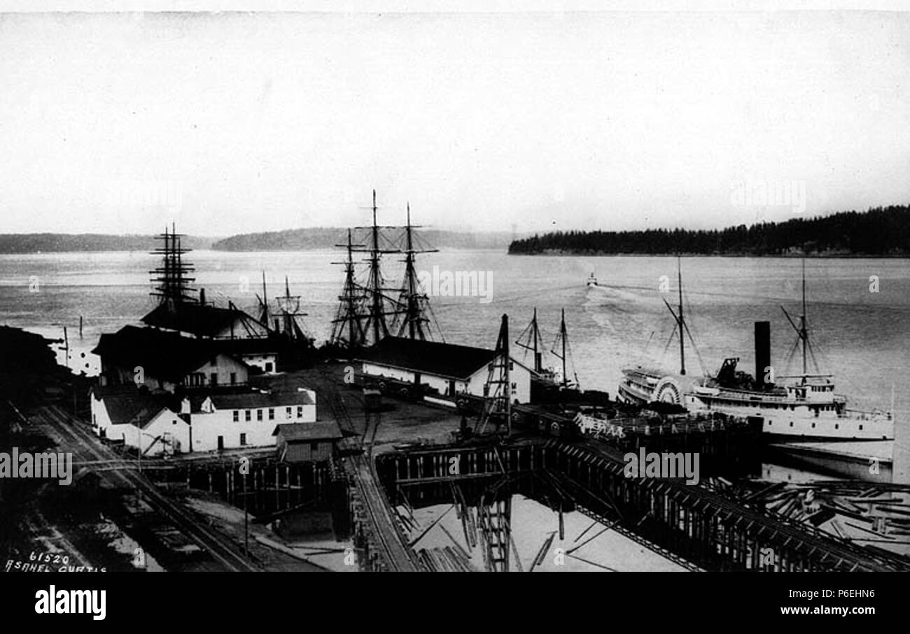 English: Sidewheel steamship Alaskan at the Northern Pacific Railway ...