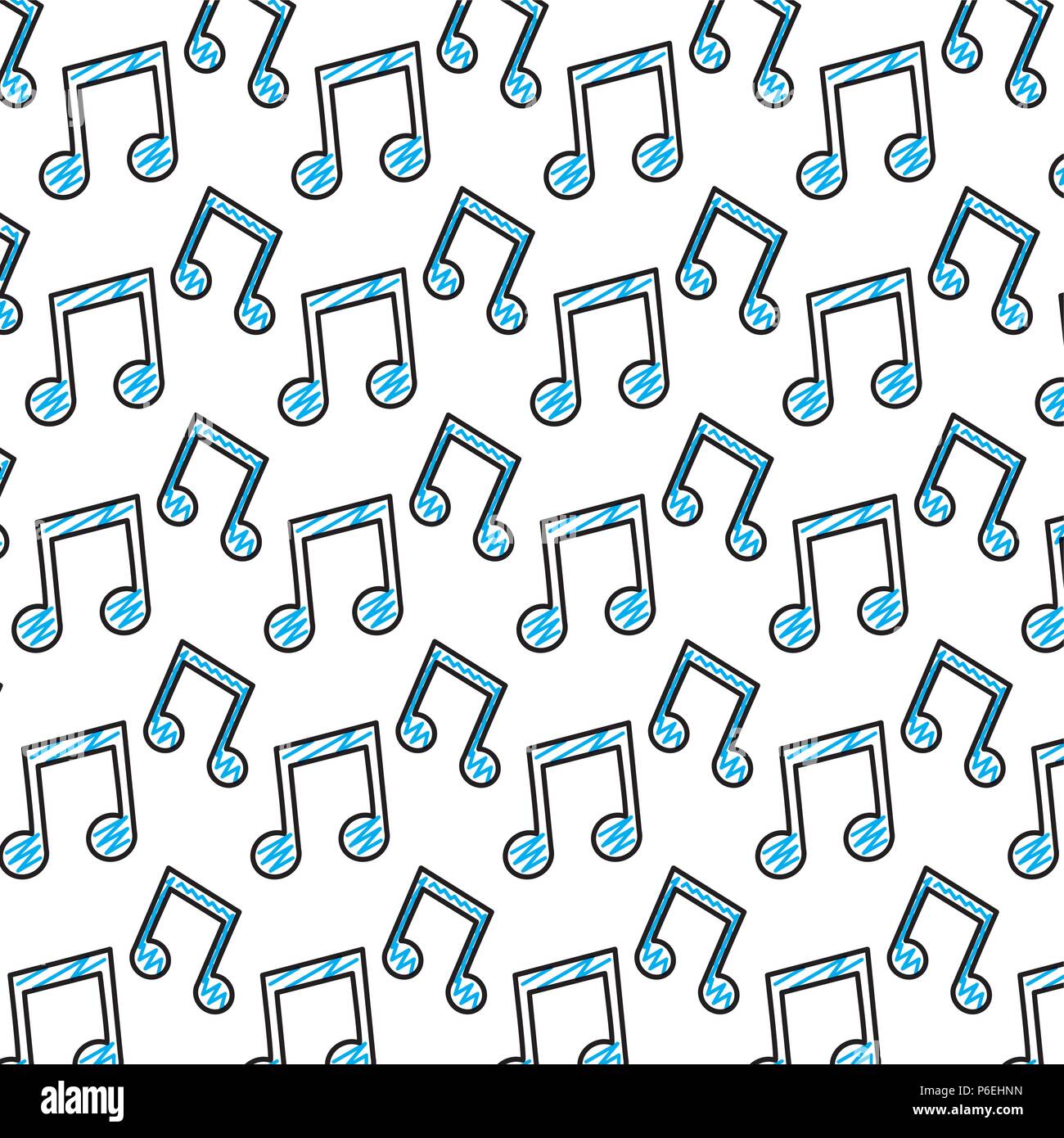 doodle beam note musical sign background vector illustration Stock ...
