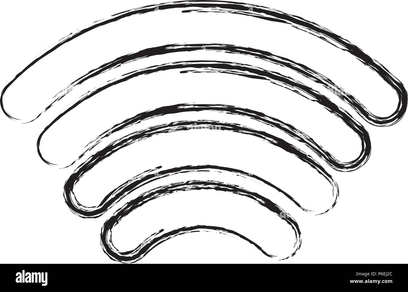 grunge digital wifi signal connection technology vector illustration ...