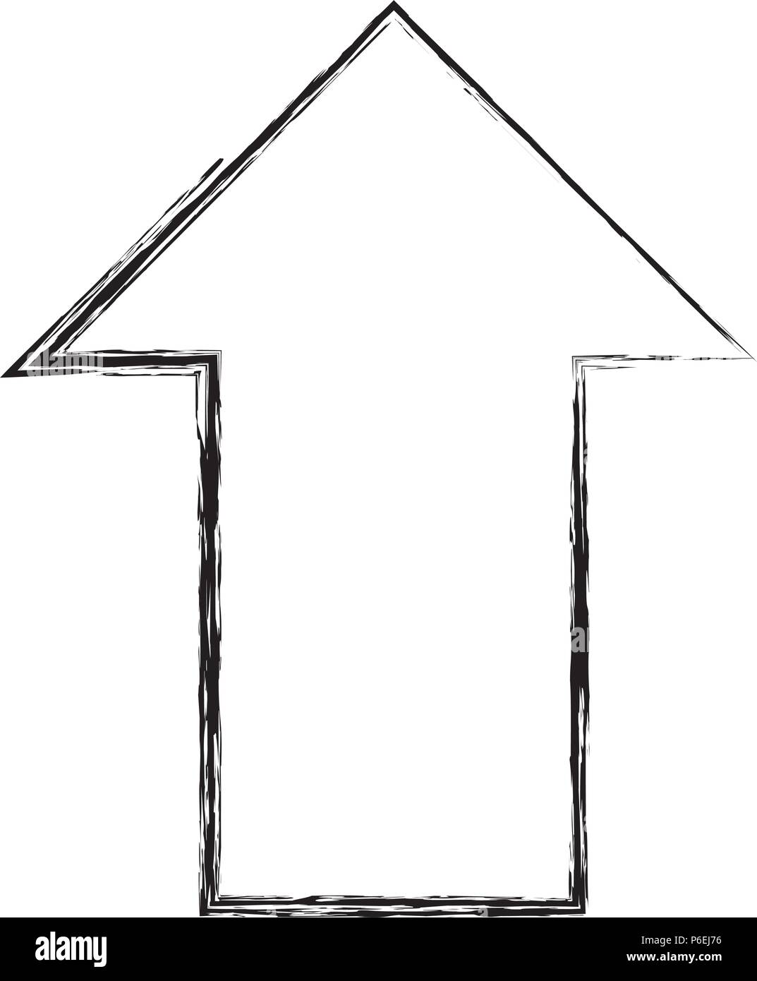 grunge pictogram arrow diagram up direction vector illustration Stock ...