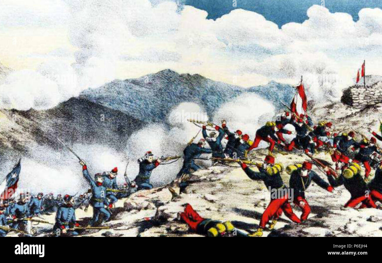 7 Batalla en guerra del Pacifico (1879-1883 Stock Photo - Alamy