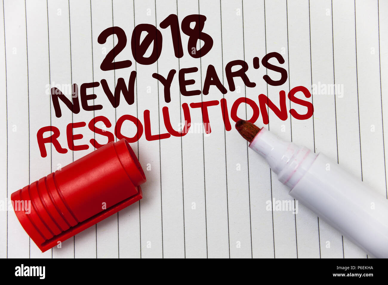 Conceptual hand writing showing 2018 New Year'S Resolutions. Business ...