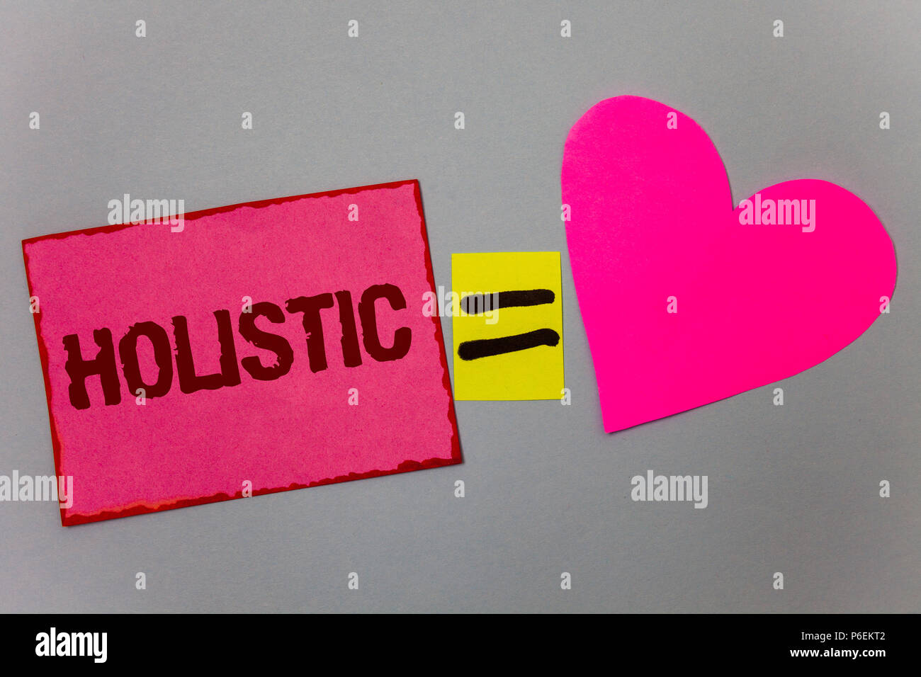 Text sign showing Holistic. Conceptual photo Belief the parts of ...