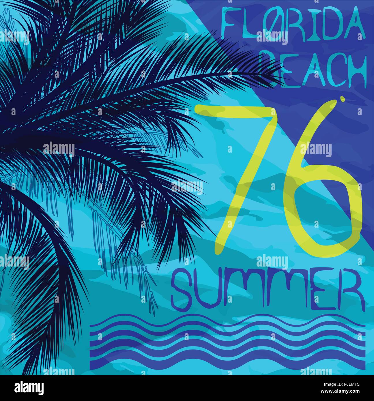 Summer beach vector background in retro style Stock Vector Image & Art ...