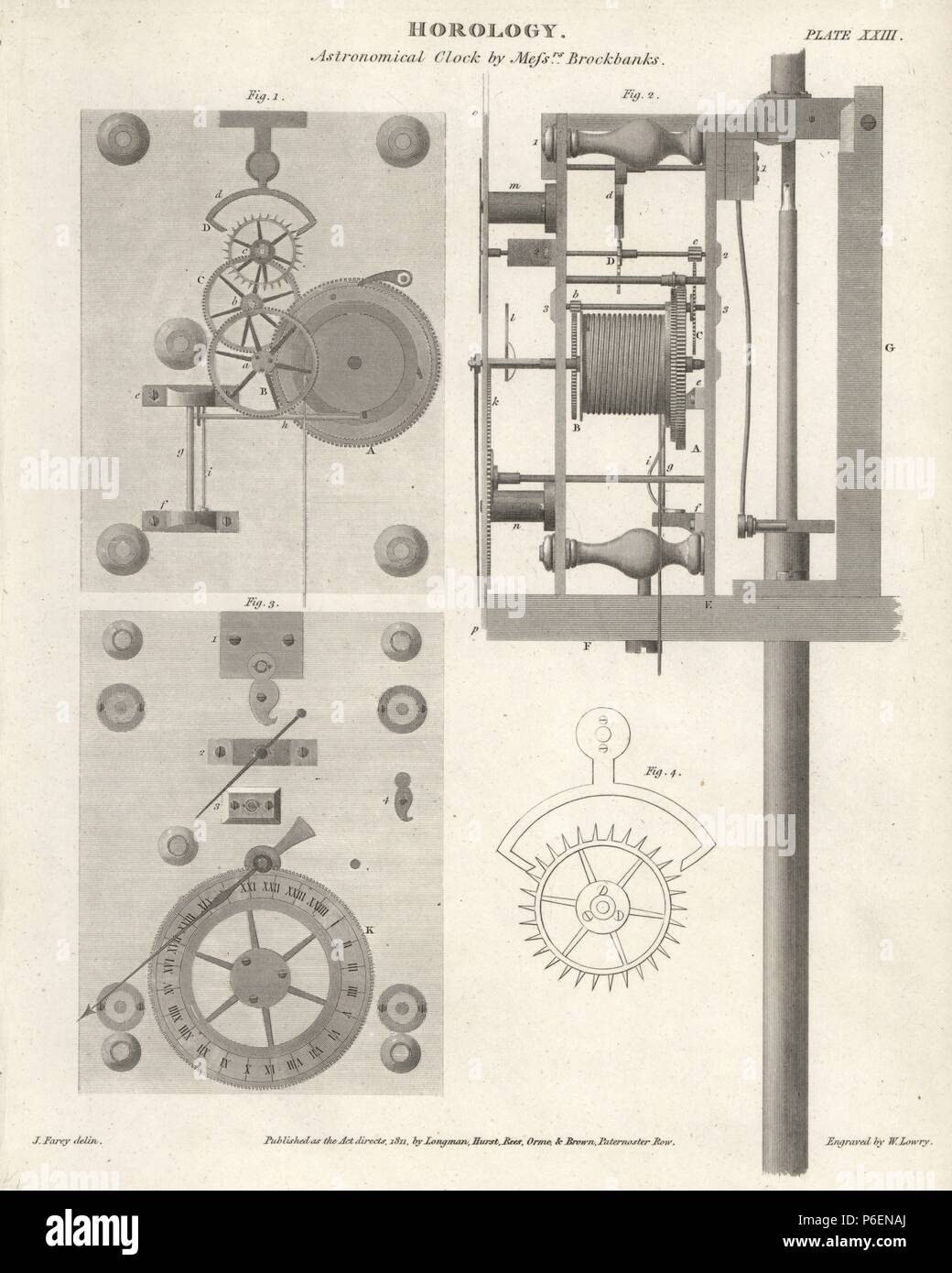 Details of the mechanism of an astronomical clock made by the firm of ...