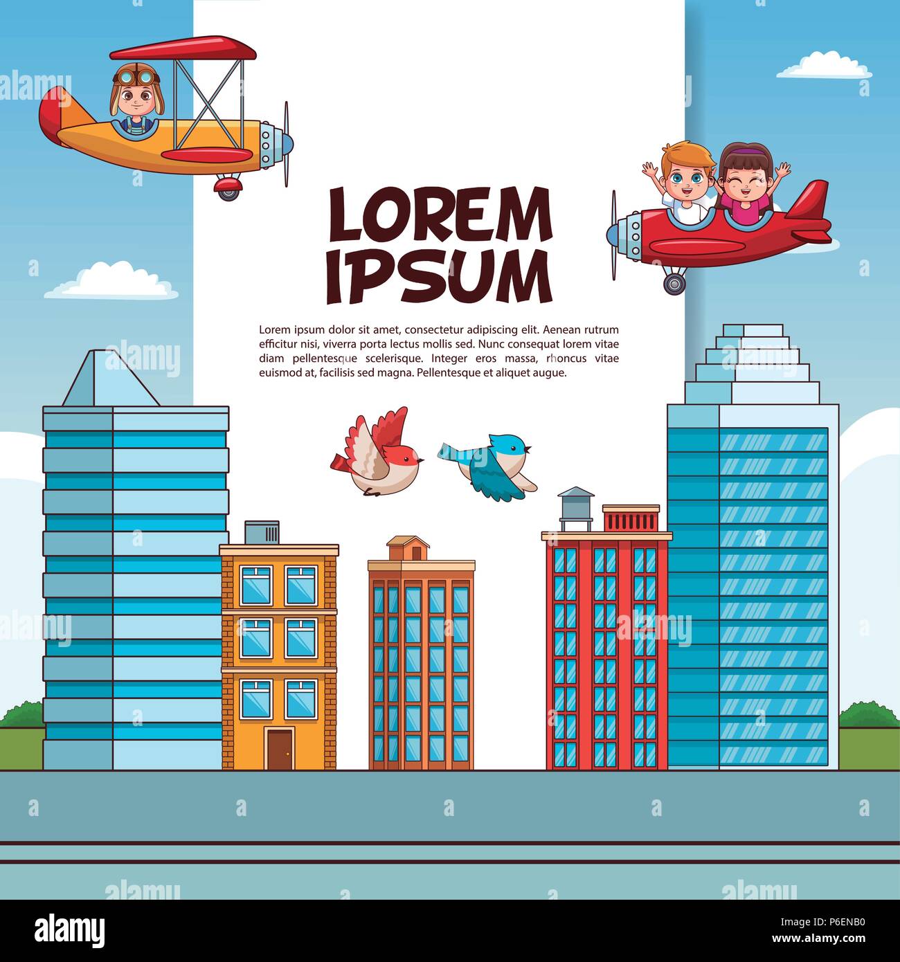 Cute and funny kids poster with information vector illustration graphic ...