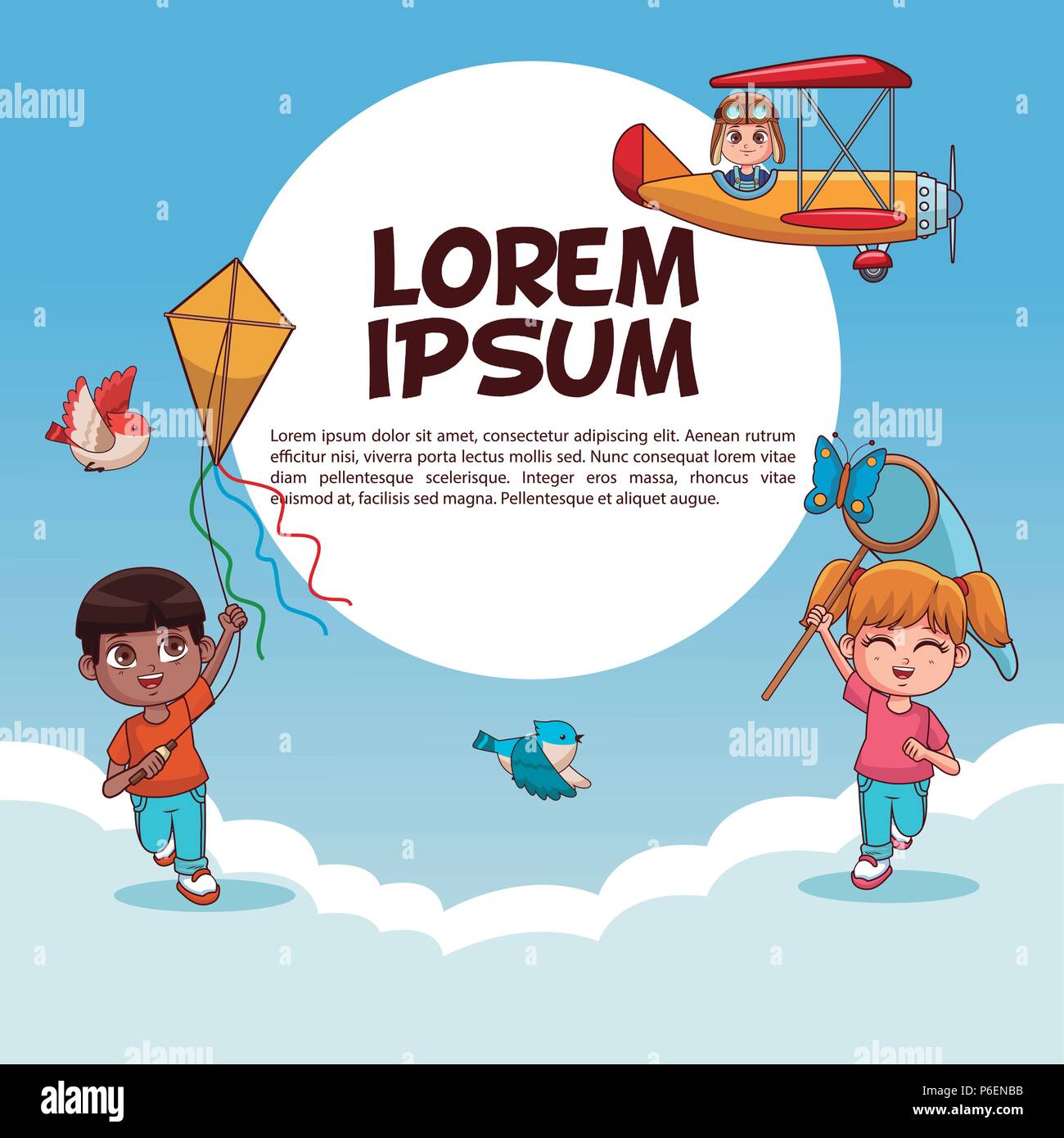 Cute and funny kids poster with information vector illustration graphic ...