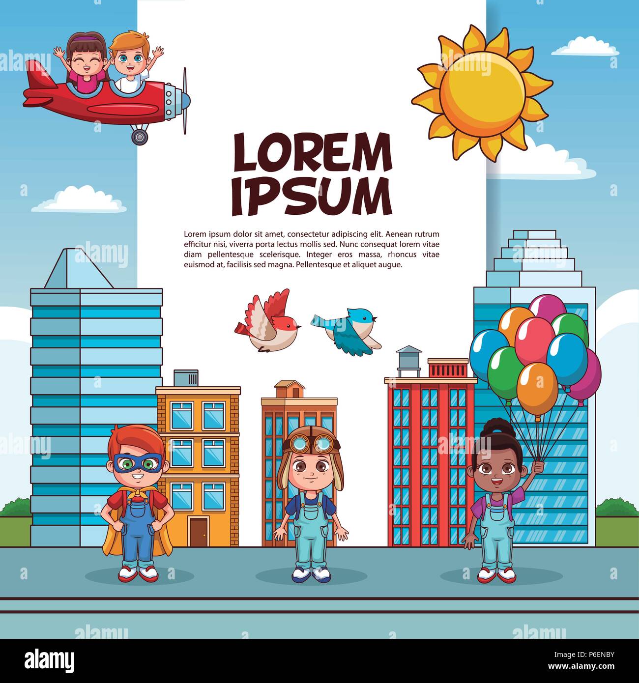 Cute and funny kids poster with information vector illustration graphic ...