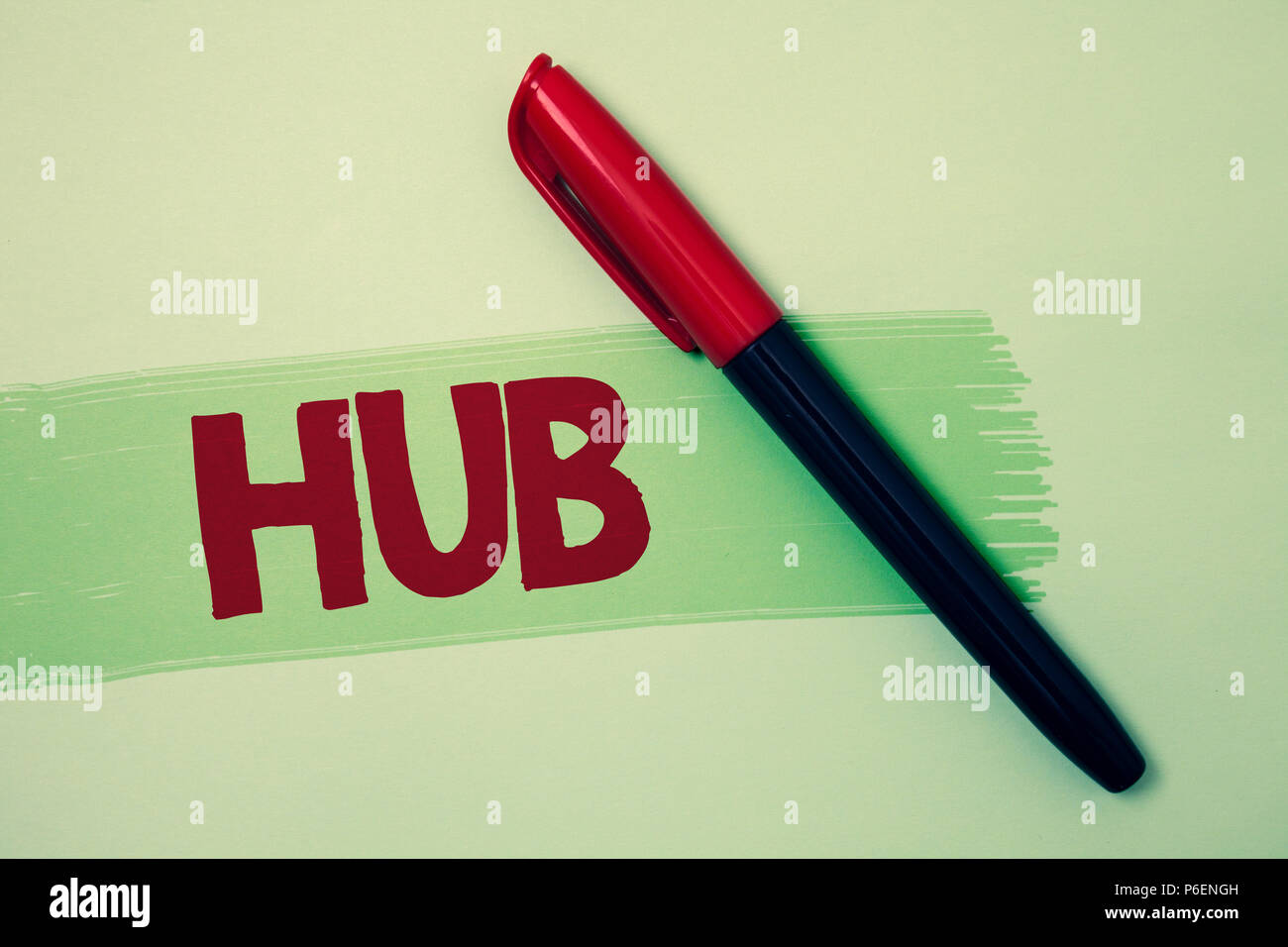 Conceptual hand writing showing Hub. Business photo showcasing Device ...