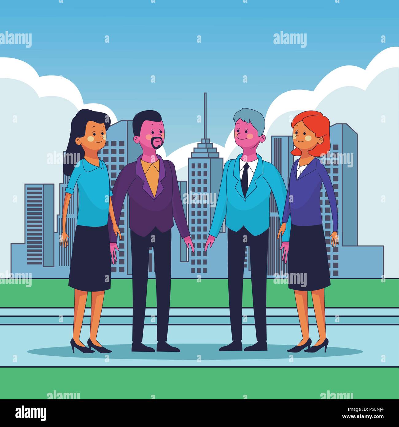 Business executive people at city cartoons vector illustration graphic ...