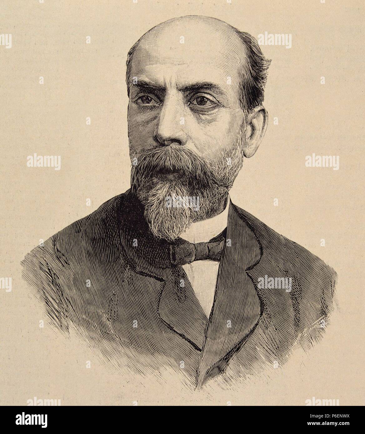 CASANOVA , LORENZO. PINTOR ESPAÑOL. GRABADO RETRATO. ILUSTRACION ESPAÑOLA Y AMERICANA , AÑO 1894 ...