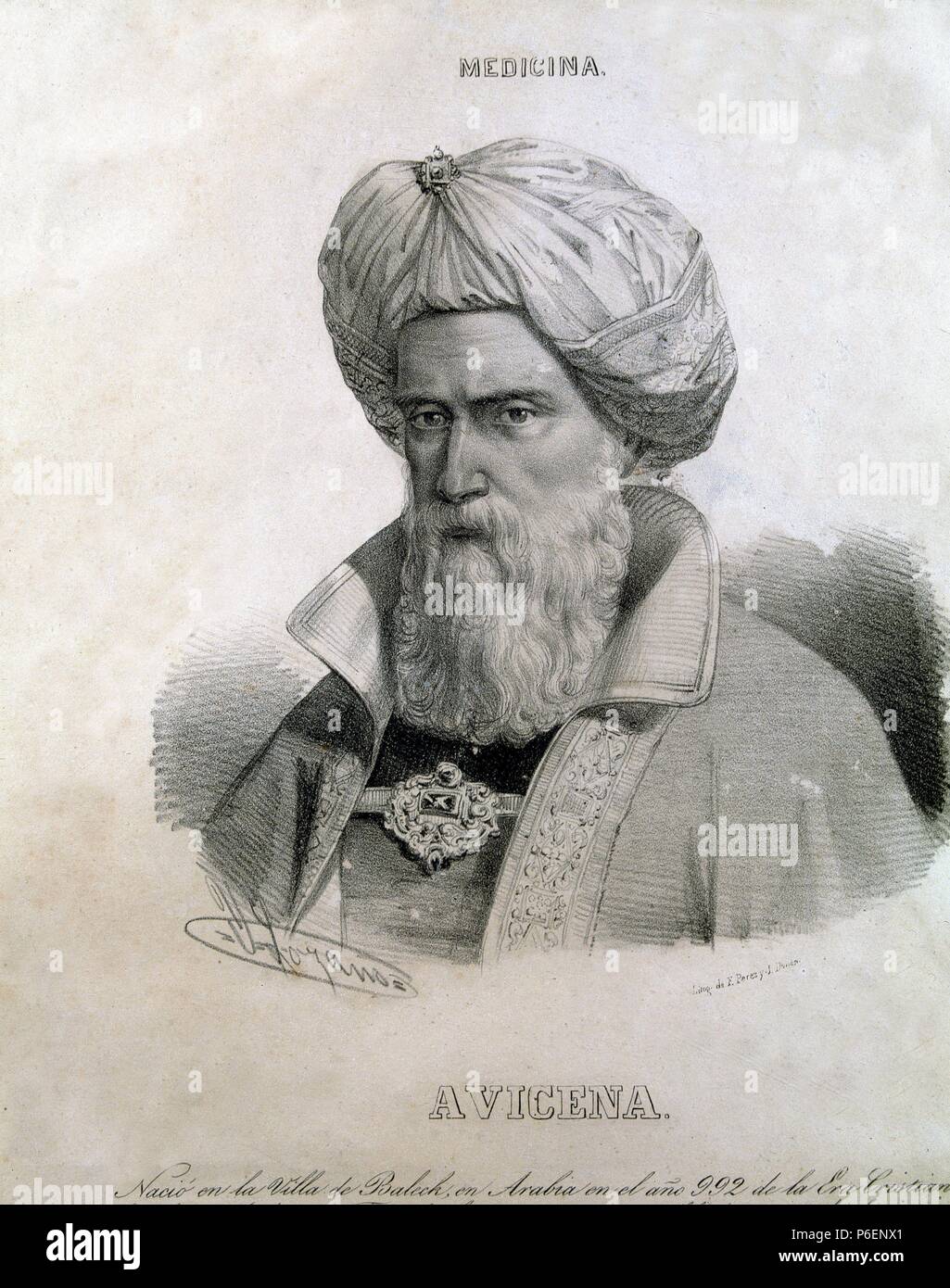 AVICENA. FILOSOFO Y MEDICO PERSA. 992-1037. GRABADO Stock Photo - Alamy