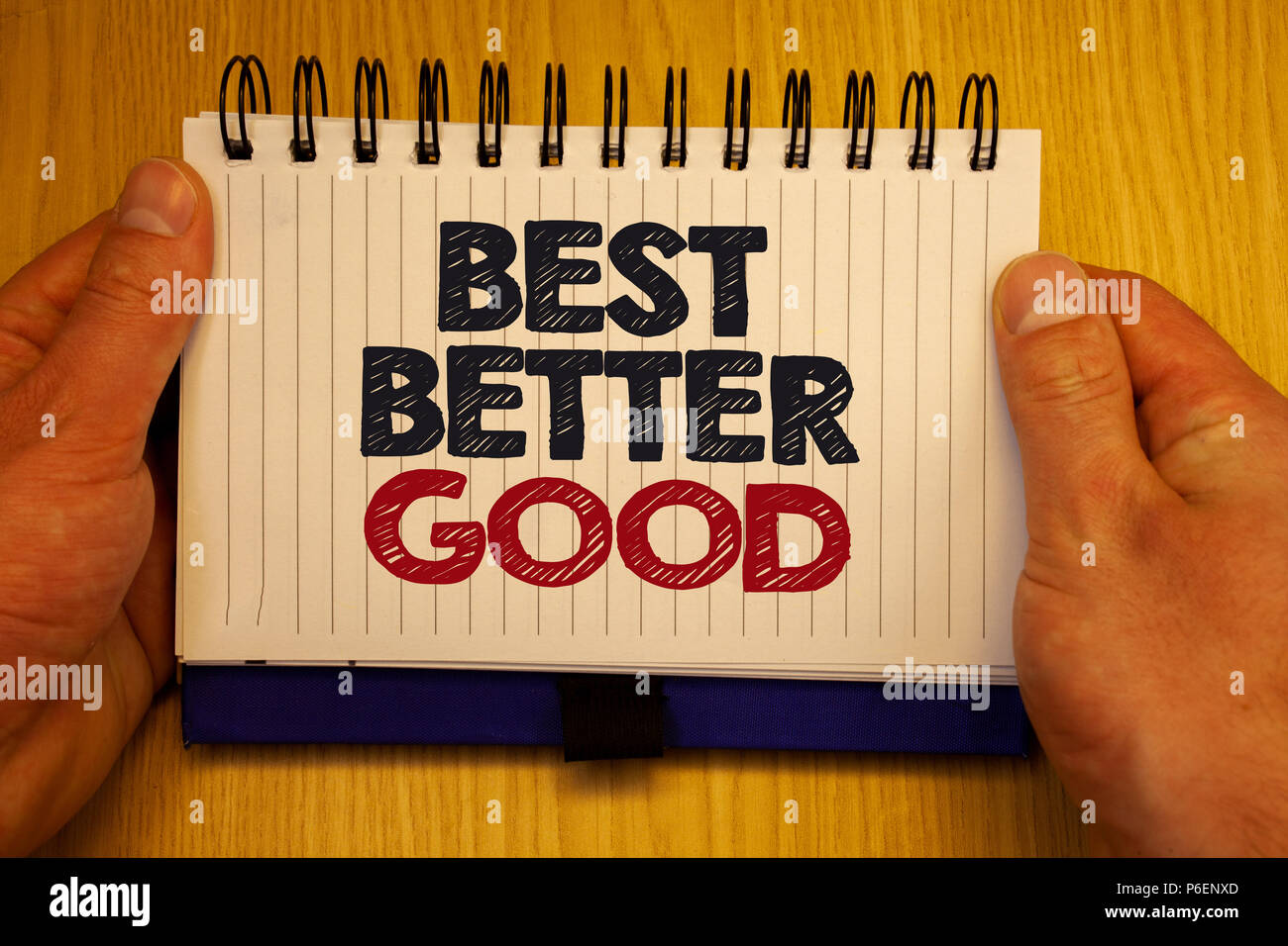 Word writing text Best Better Good. Business concept for improve ...