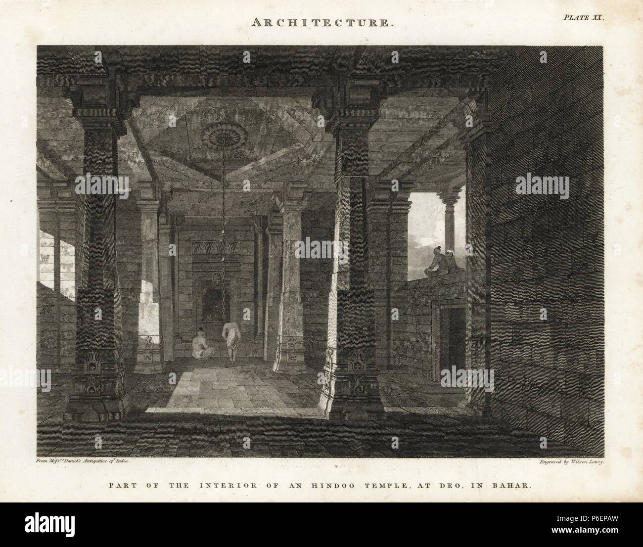 Part of the interior of a Hindu temple at Deo in Bahar. Copperplate ...