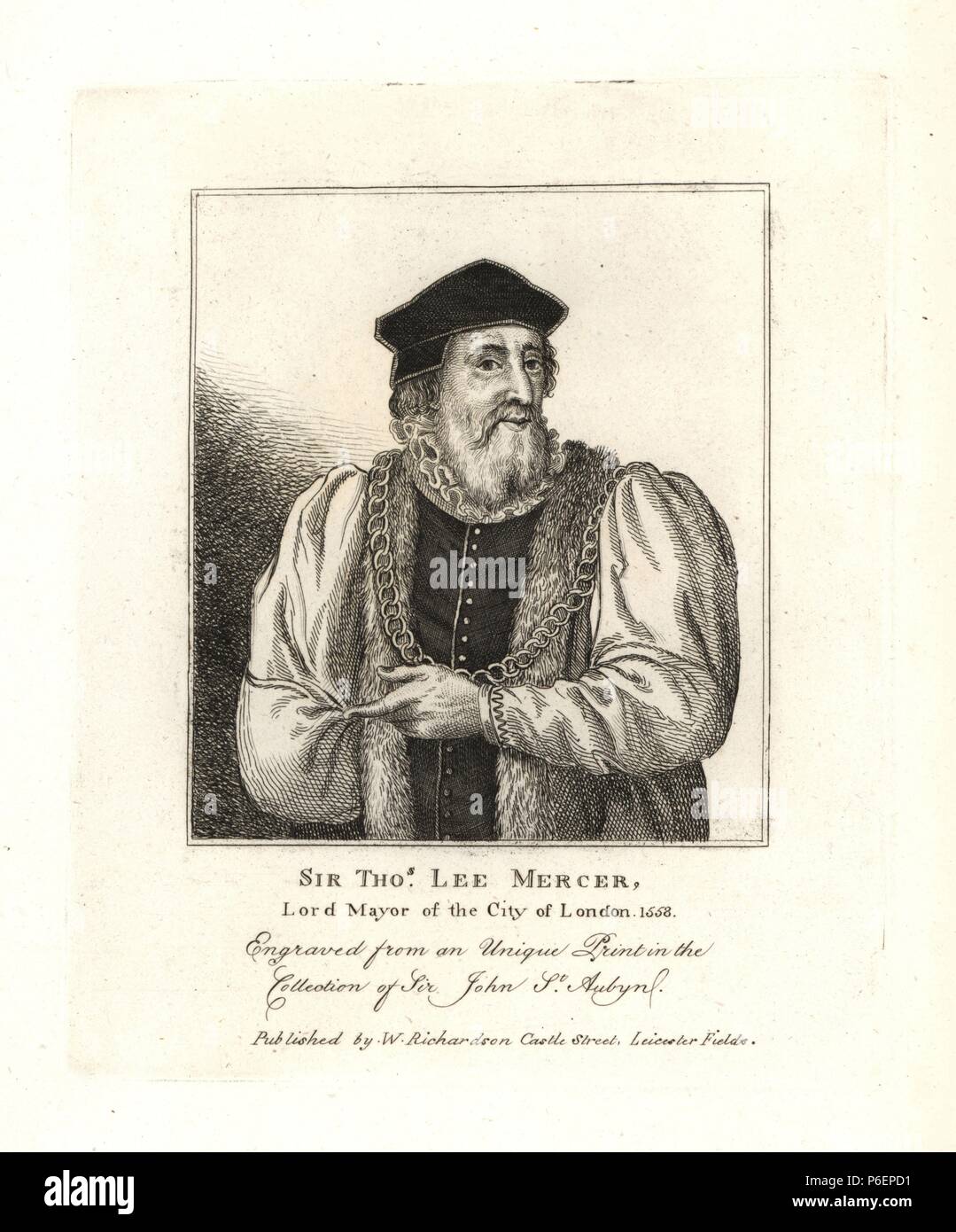 Sir Thomas Lee Mercer, Lord Mayor of London 1558. Engraved from a ...