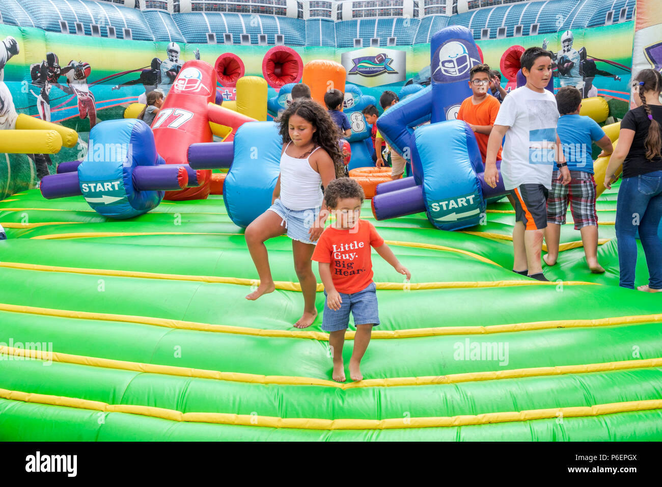 Latin american childrens inflatable playground hi-res stock photography ...