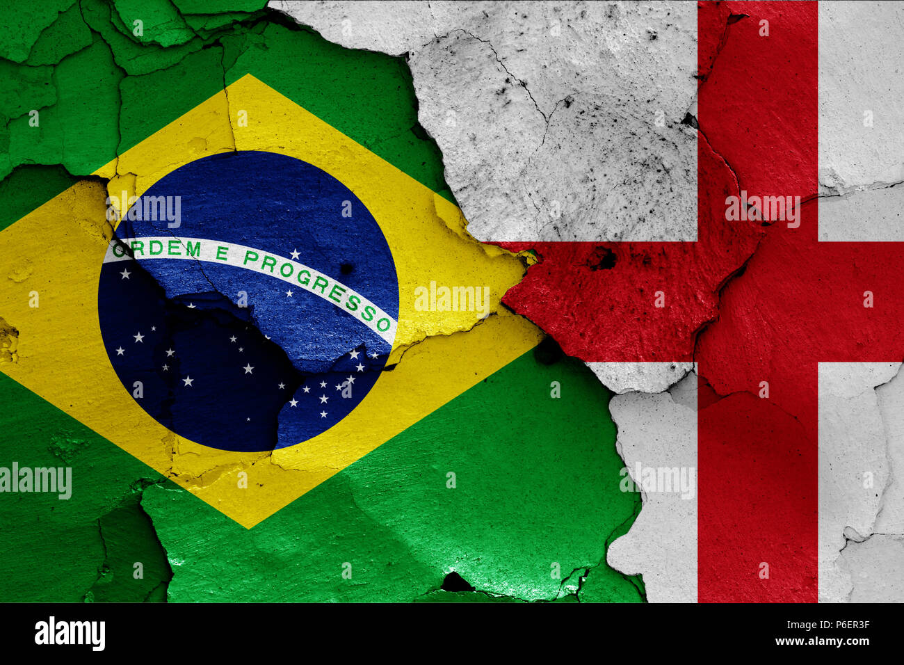 flags of Brazil and England Stock Photo - Alamy